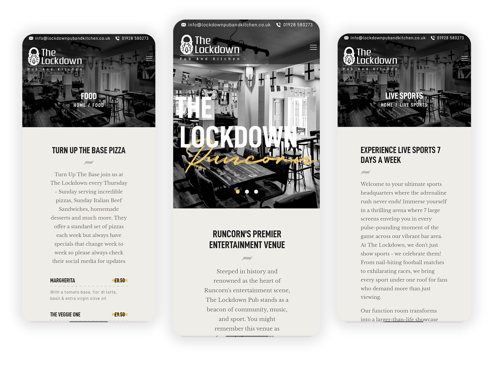 The Lockdown Pub and Kitchen Website Design | Whiteski Digital
